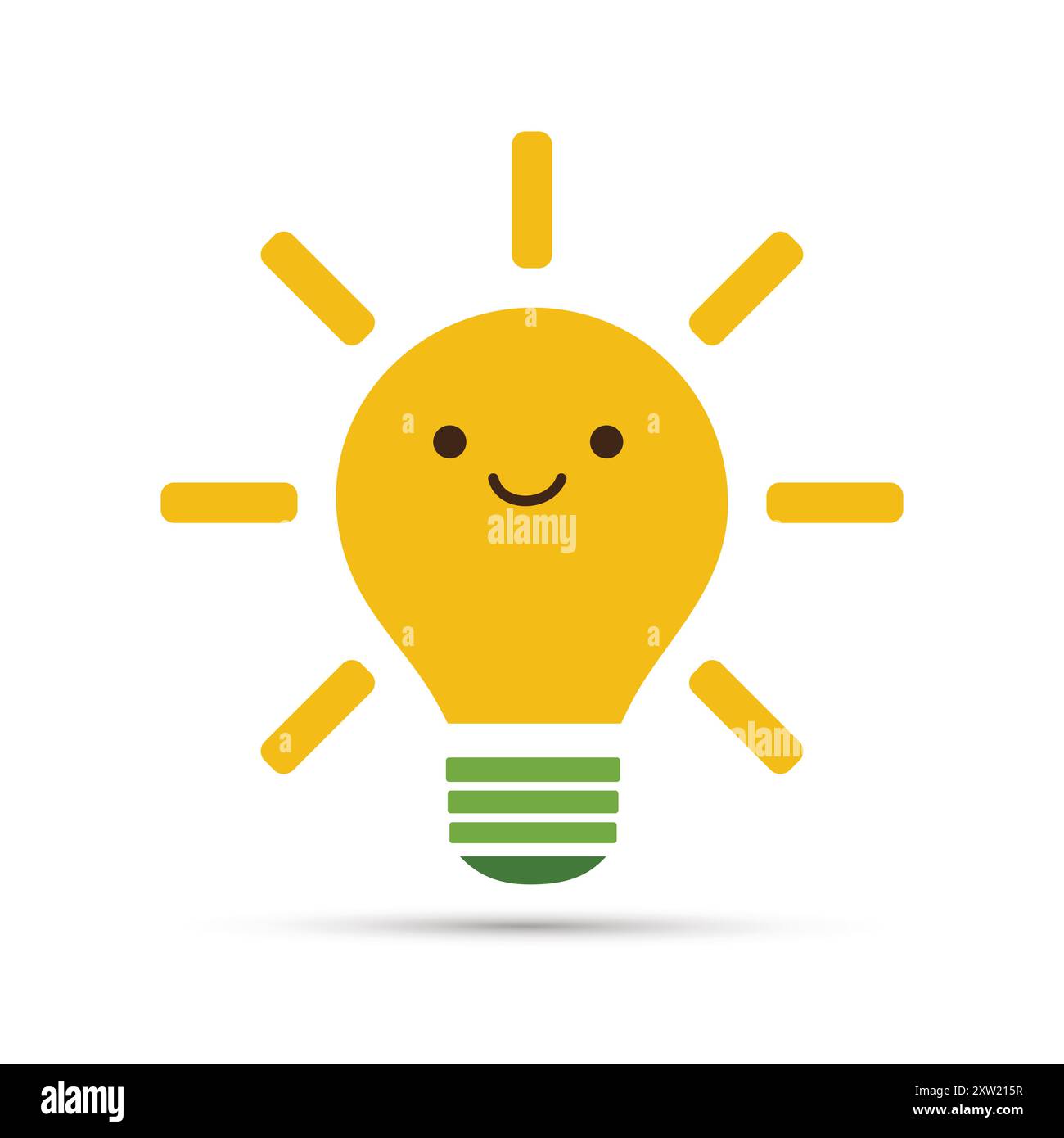 Emoji Thinking Idea Vector Template Smiley Emoji Thinking Bright Ideas