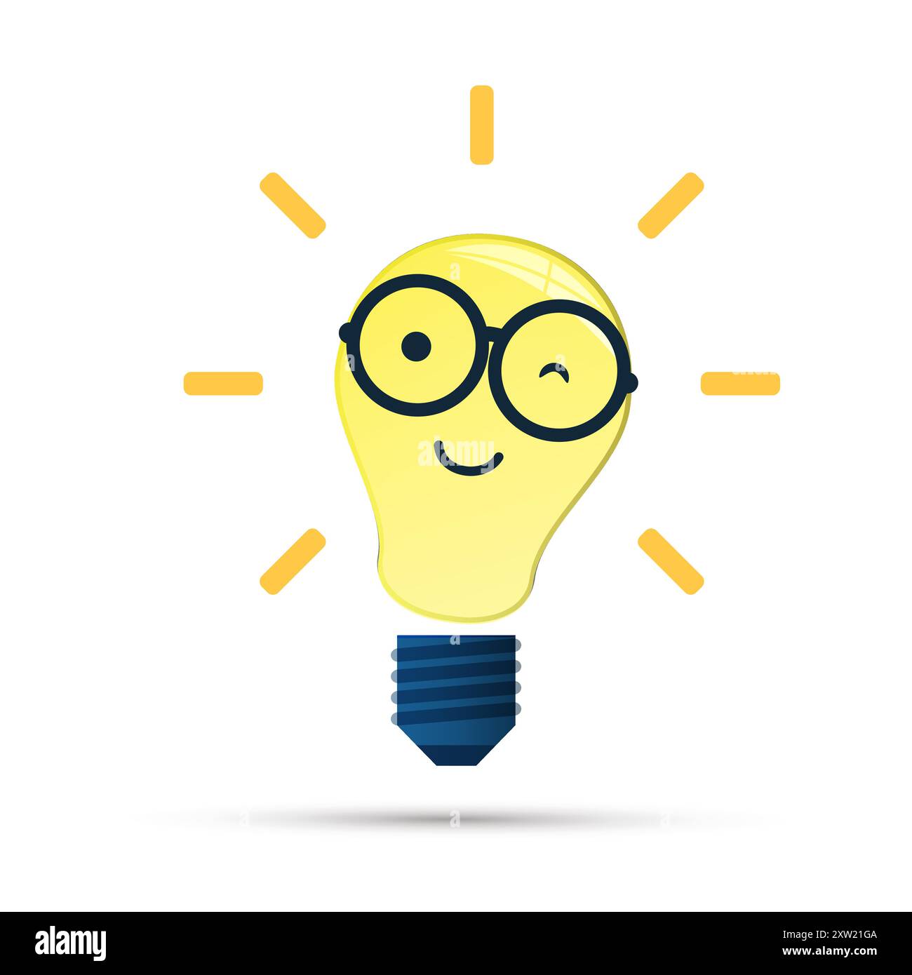 Emoji Thinking Idea Vector Template Smiley Emoji Thinking Bright Ideas