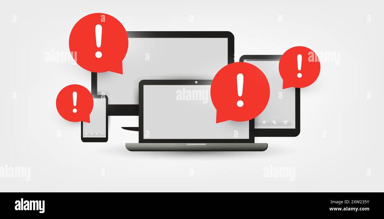 Alerts Notifications Warning Important Message Concept Illustration Vector Design