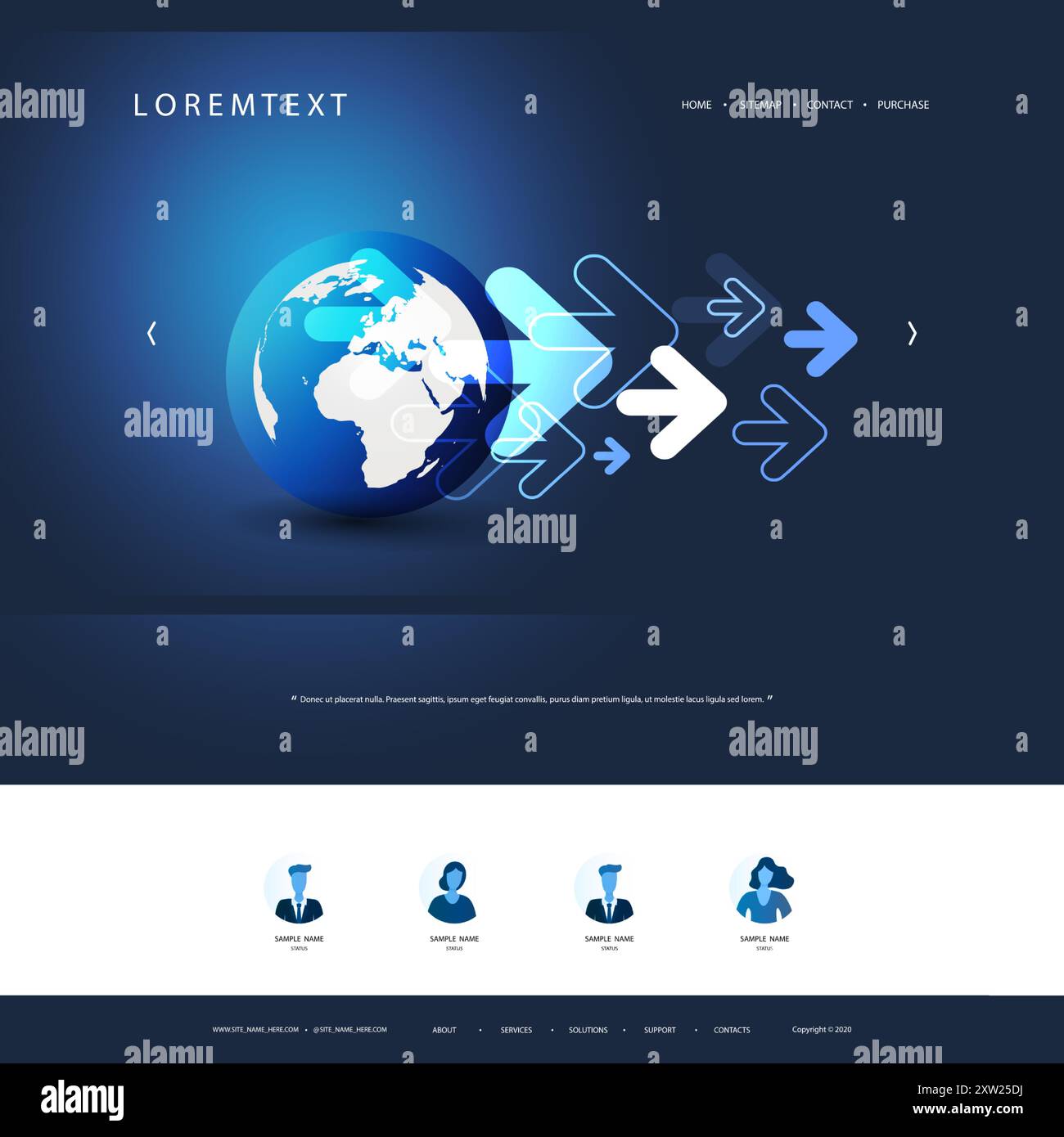 Technology Website Design Template for Your Business with Earth Globe ...