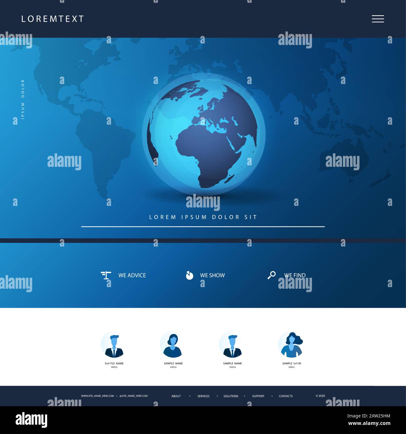 Technology Website Design Template for Your Business with Earth Globe ...