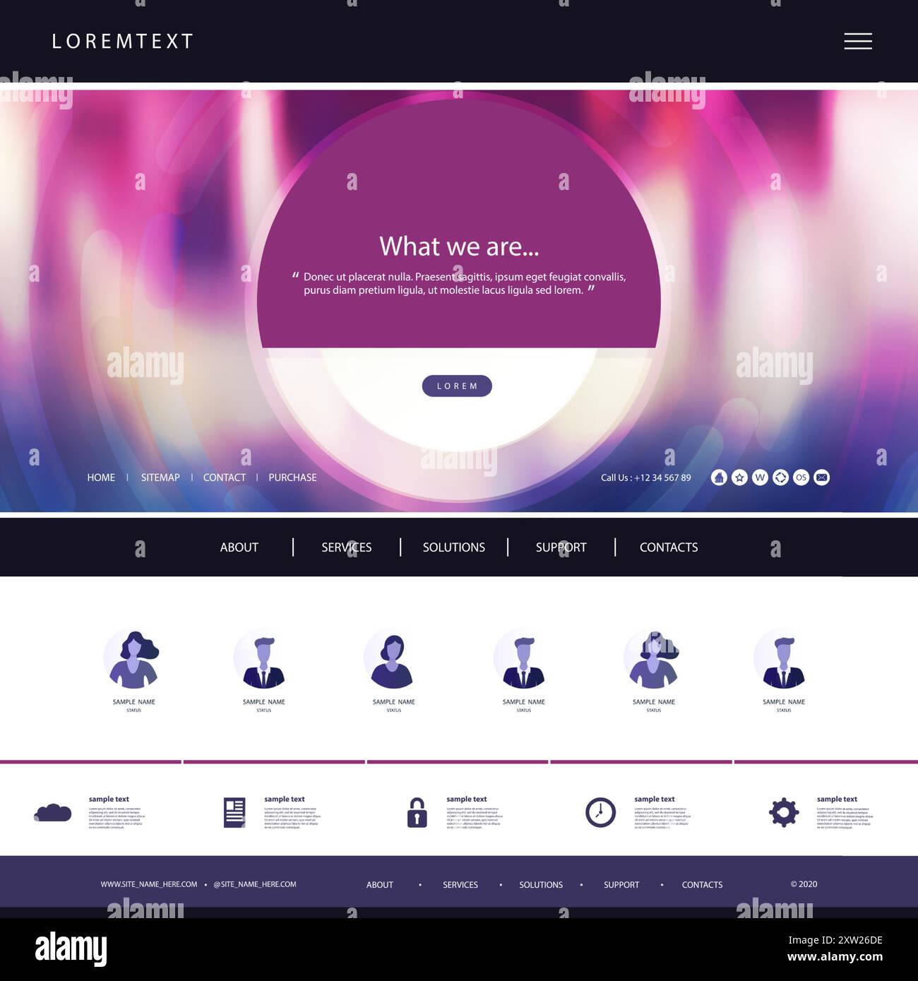 Website Template for Your Business with Colorful Blurred Abstract ...