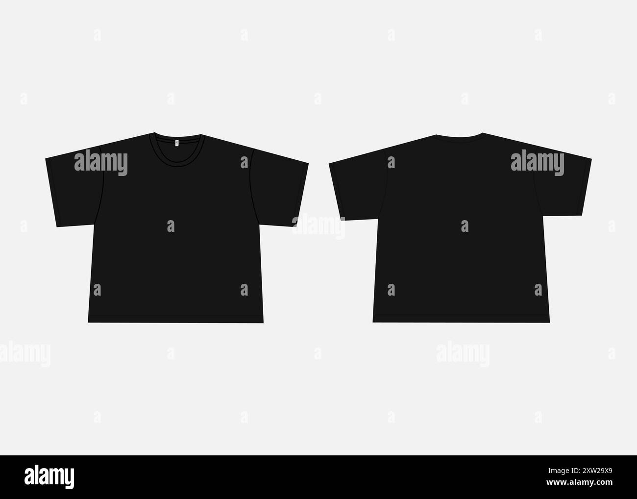 Apparel Technical Sketch Unisex Oversized T shirt T-Shirt Design ...