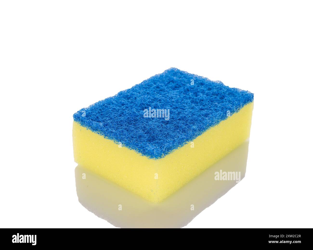 One kitchen sponge, macro, isolated on white background Stock Photo - Alamy