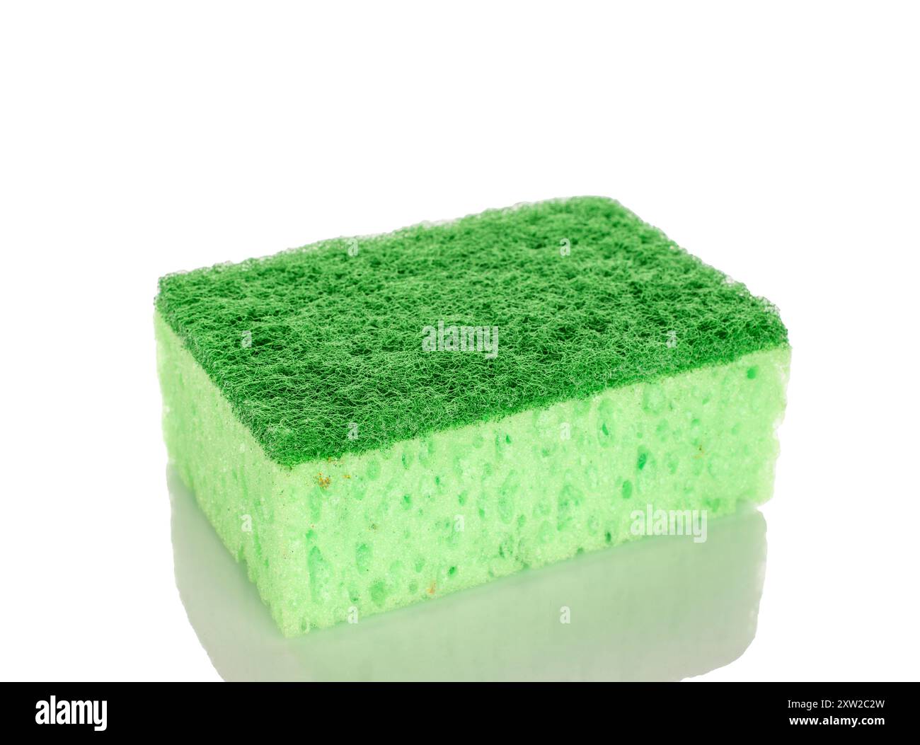 One kitchen sponge, macro, isolated on white background Stock Photo - Alamy