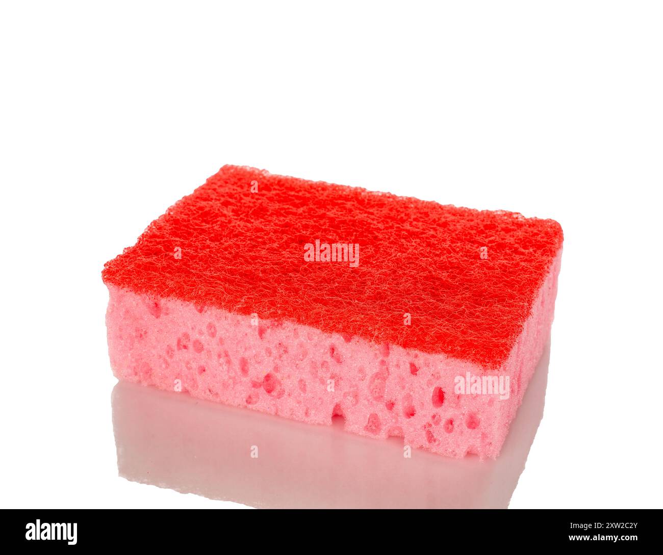 One kitchen sponge, macro, isolated on white background Stock Photo - Alamy