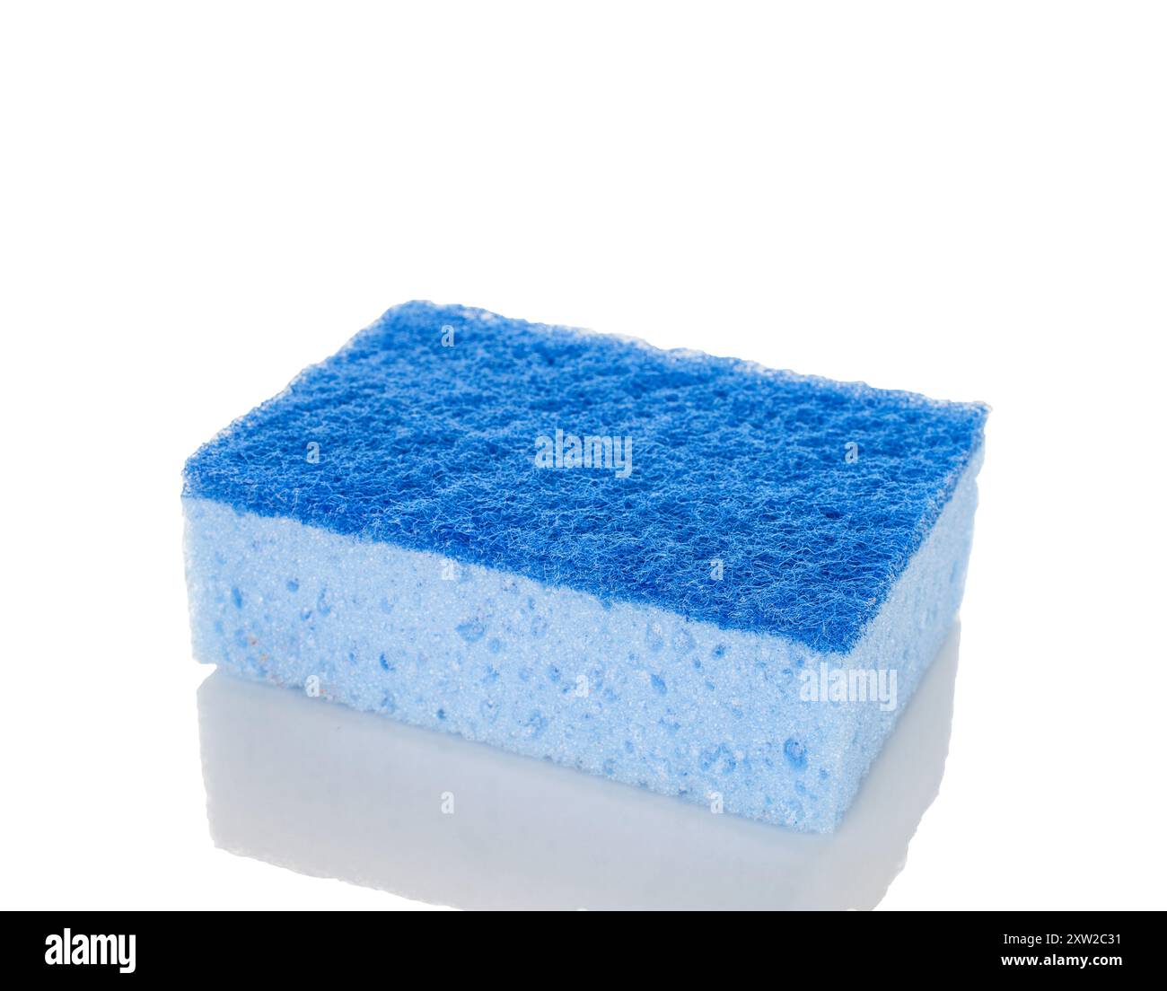 One kitchen sponge, macro, isolated on white background Stock Photo - Alamy