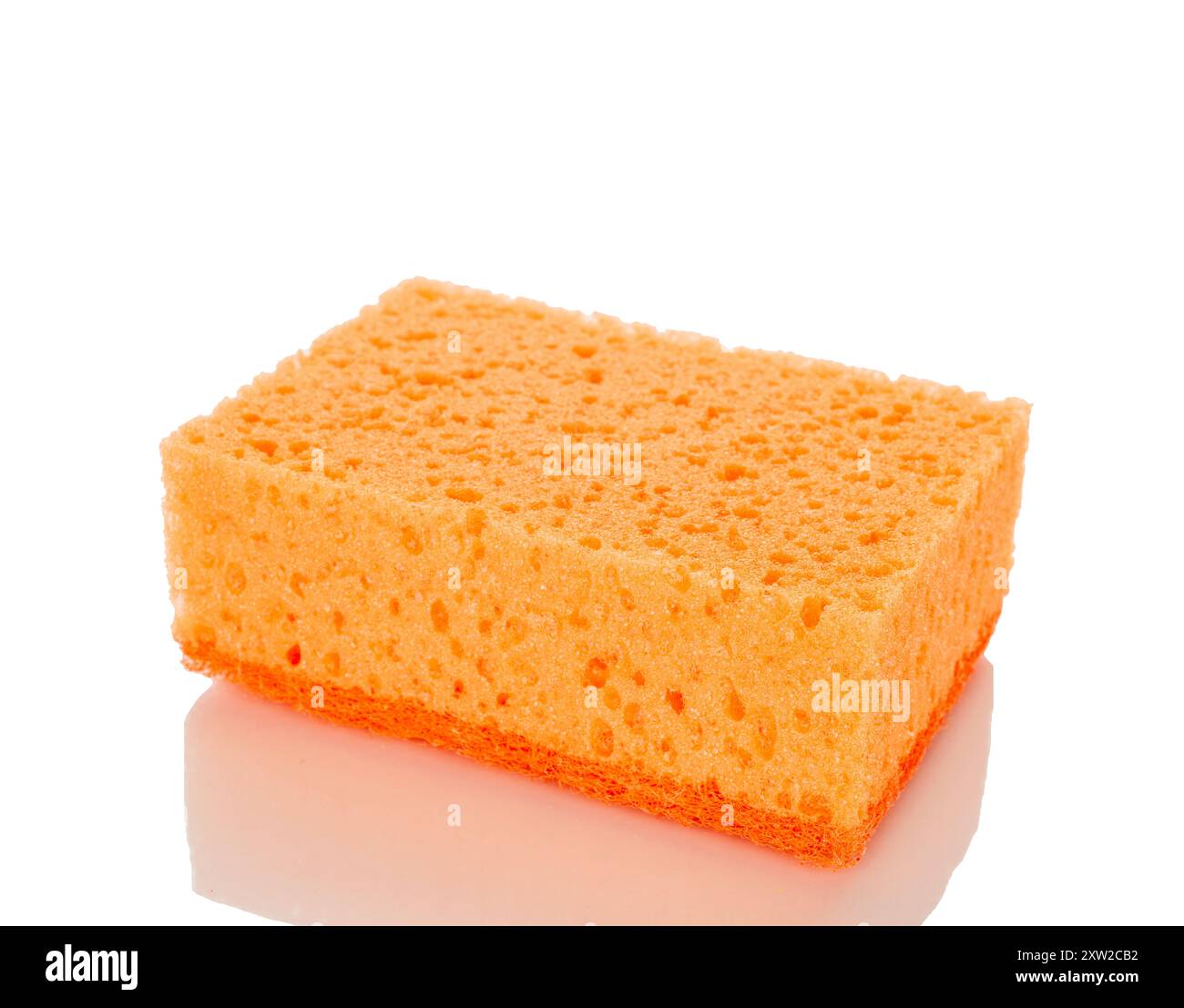 One kitchen sponge, macro, isolated on white background Stock Photo - Alamy