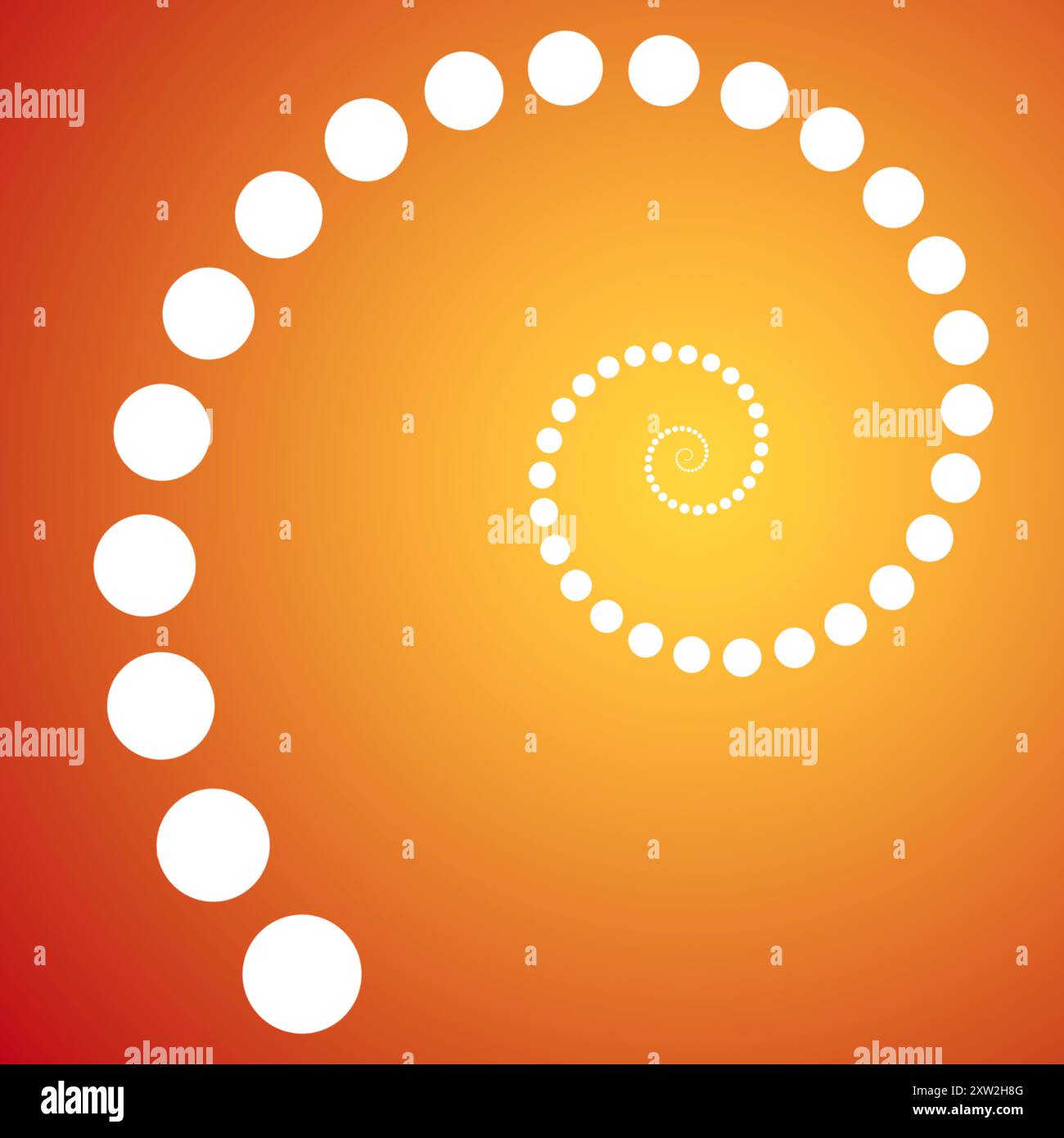 congratulation card design: spiral made of white circles against bright ...