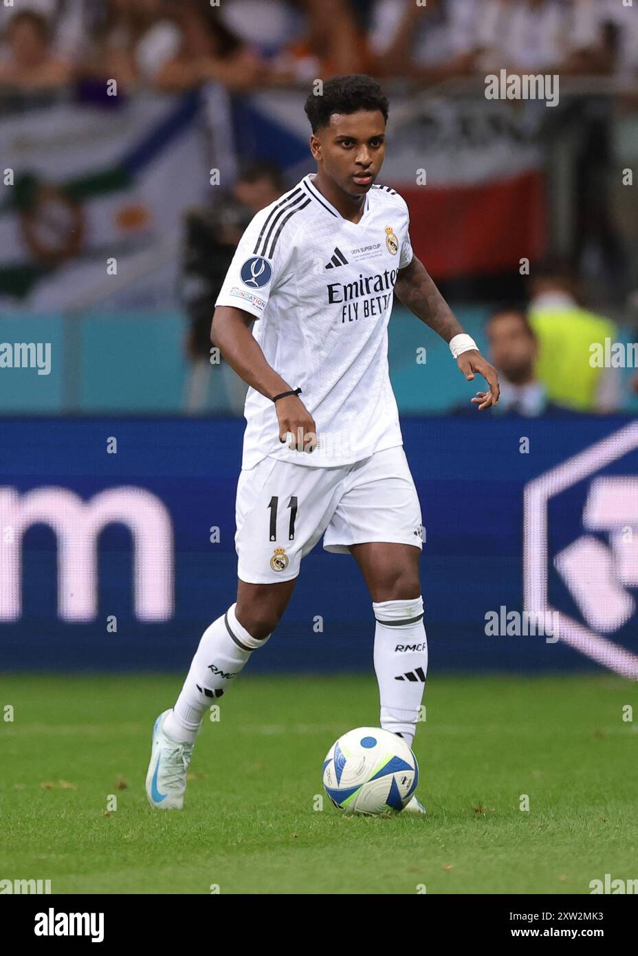 Warsaw, Poland, 14th August 2024. Rodrygo of Real Madrid during the ...