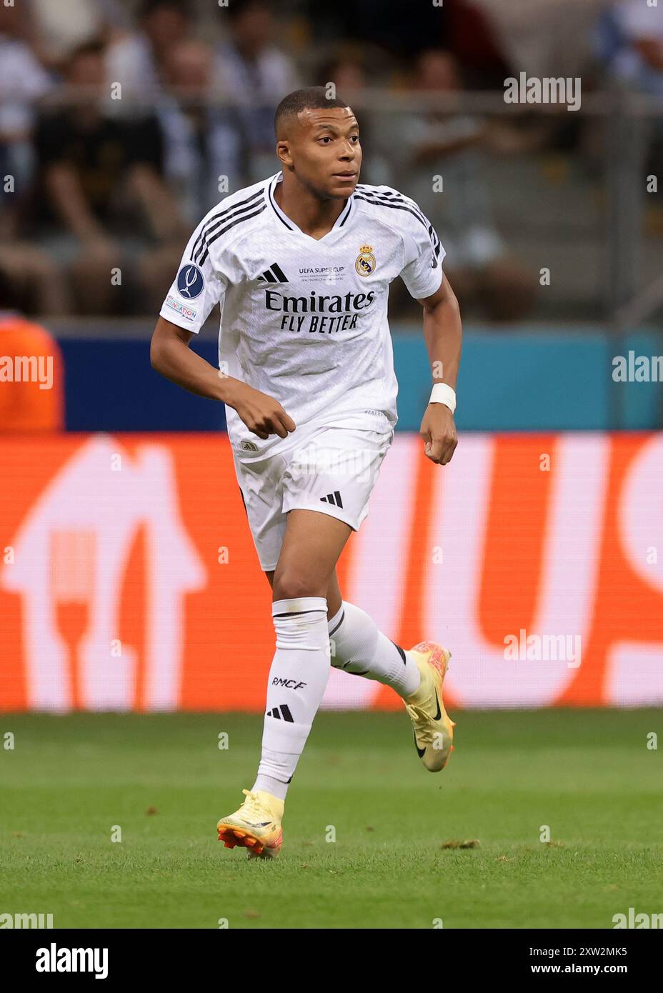 Warsaw, Poland, 14th August 2024. Kylian Mbappe of Real Madrid during ...