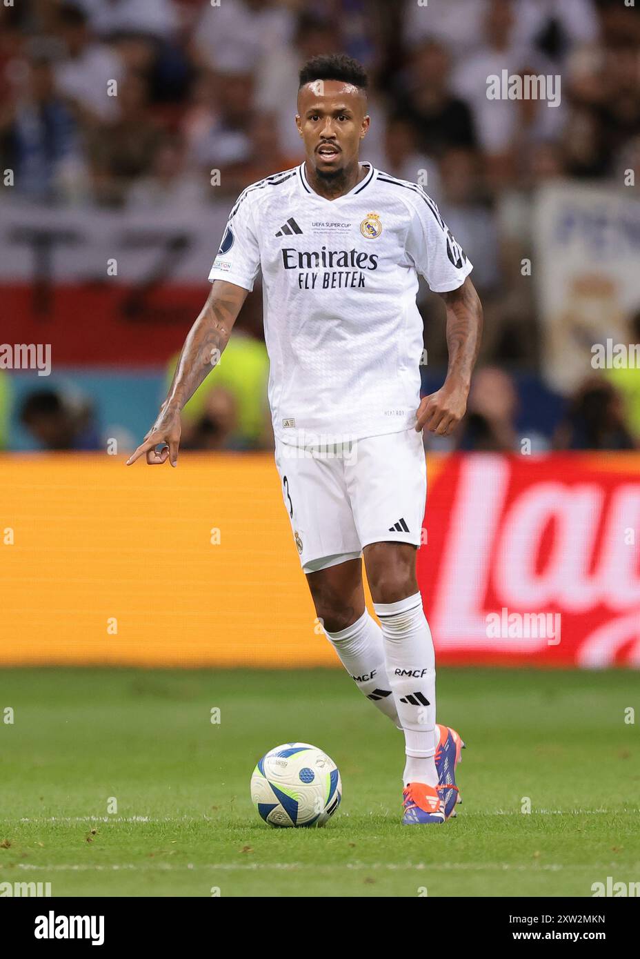Warsaw, Poland, 14th August 2024. Eder Militao of Real Madrid during ...