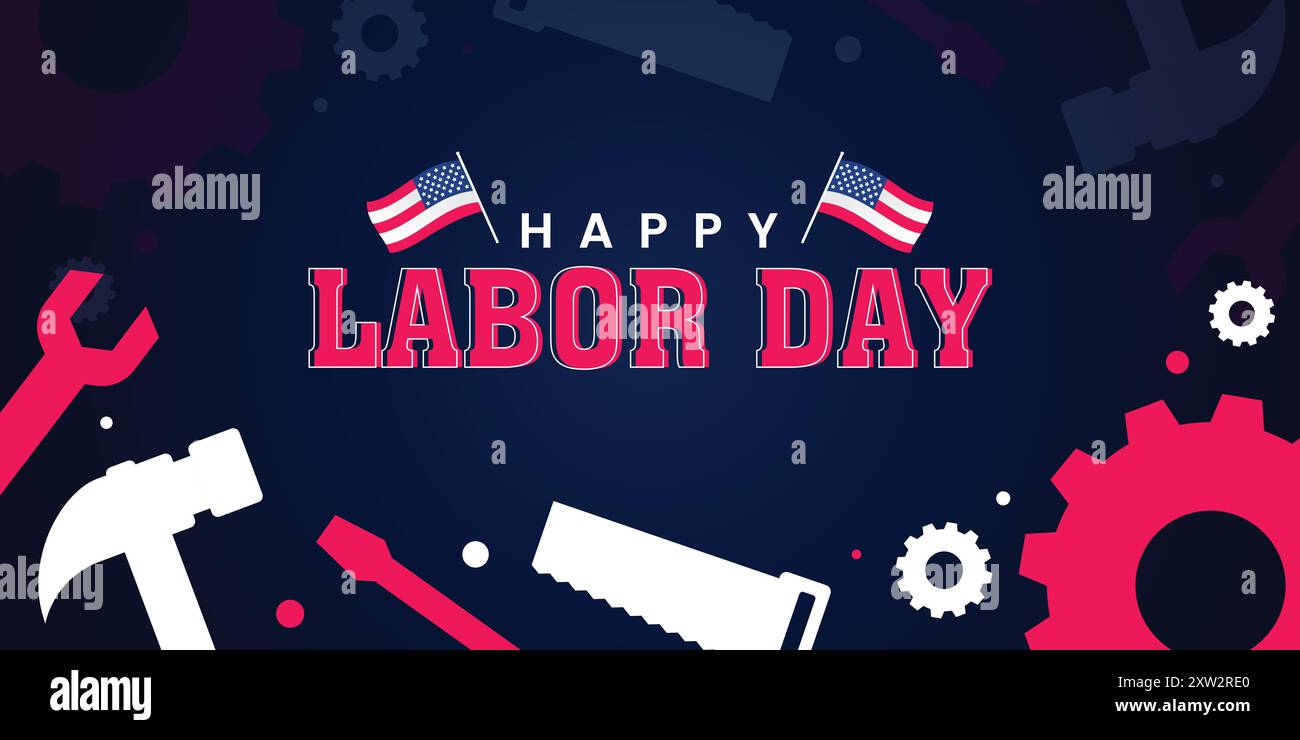 Labor Day Creative Banner Design with tools, Labor day poster Stock ...