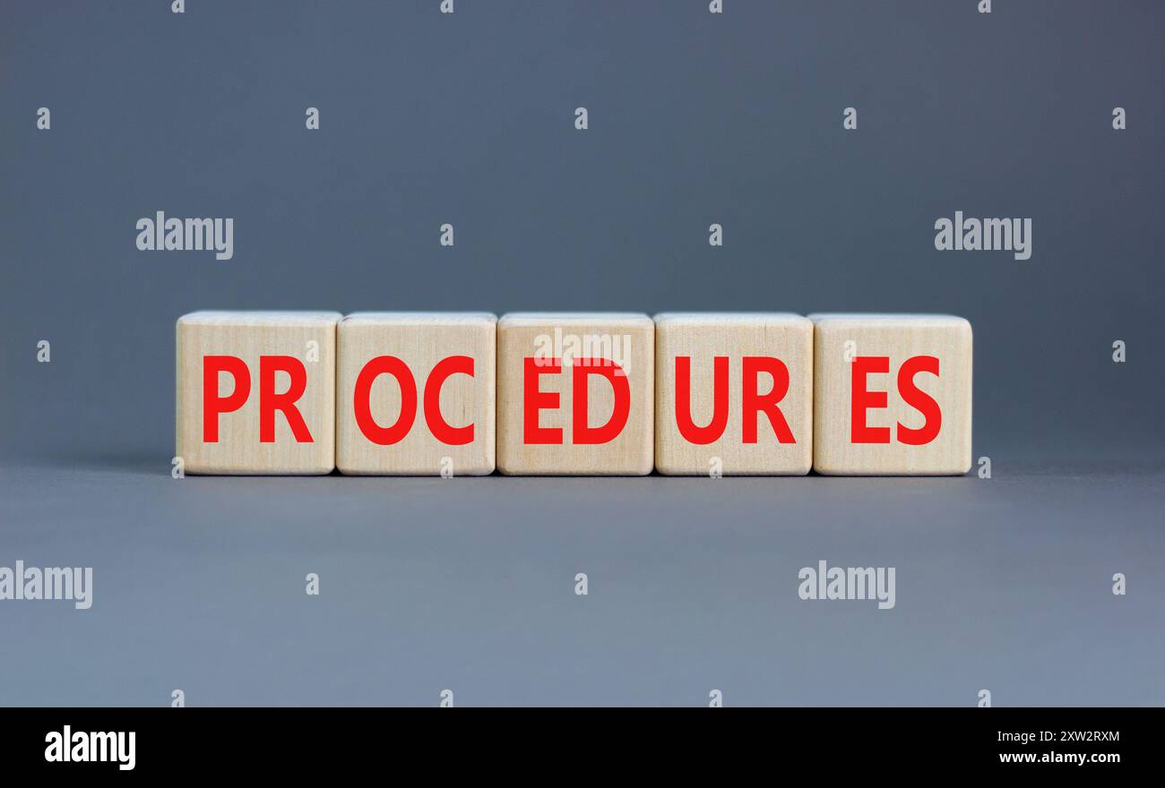 Procedures symbol. Concept word Procedures on beautiful wooden blocks ...