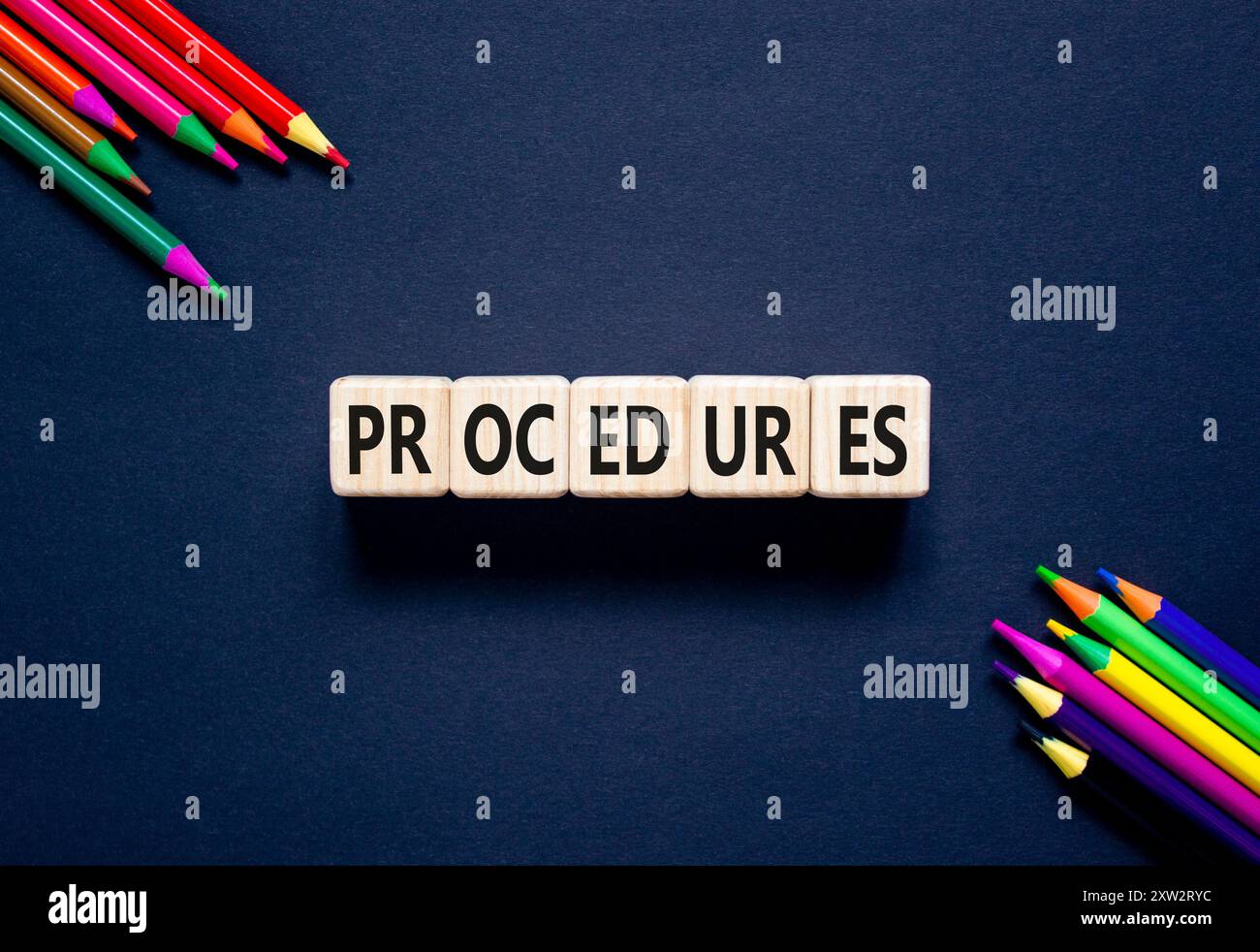 Procedures symbol. Concept word Procedures on beautiful wooden cubes ...
