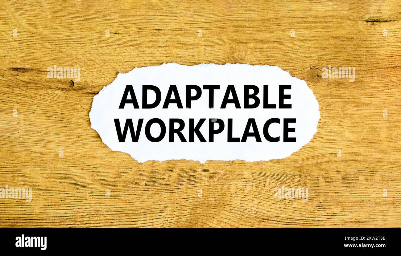 Adaptable workplace symbol. Concept words Adaptable workplace on ...