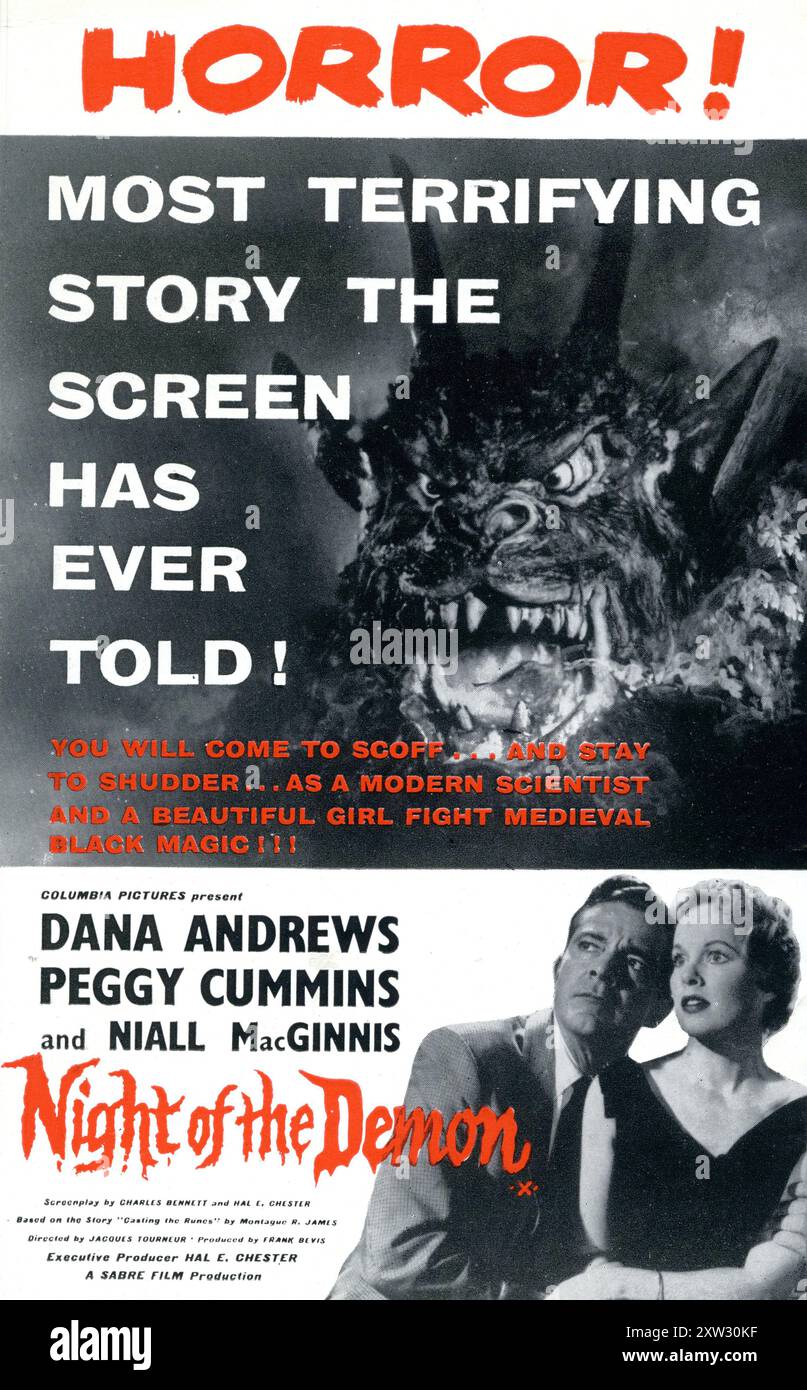 British advertising art for NIGHT OF THE DEMON aka CURSE OF THE DEMON ...
