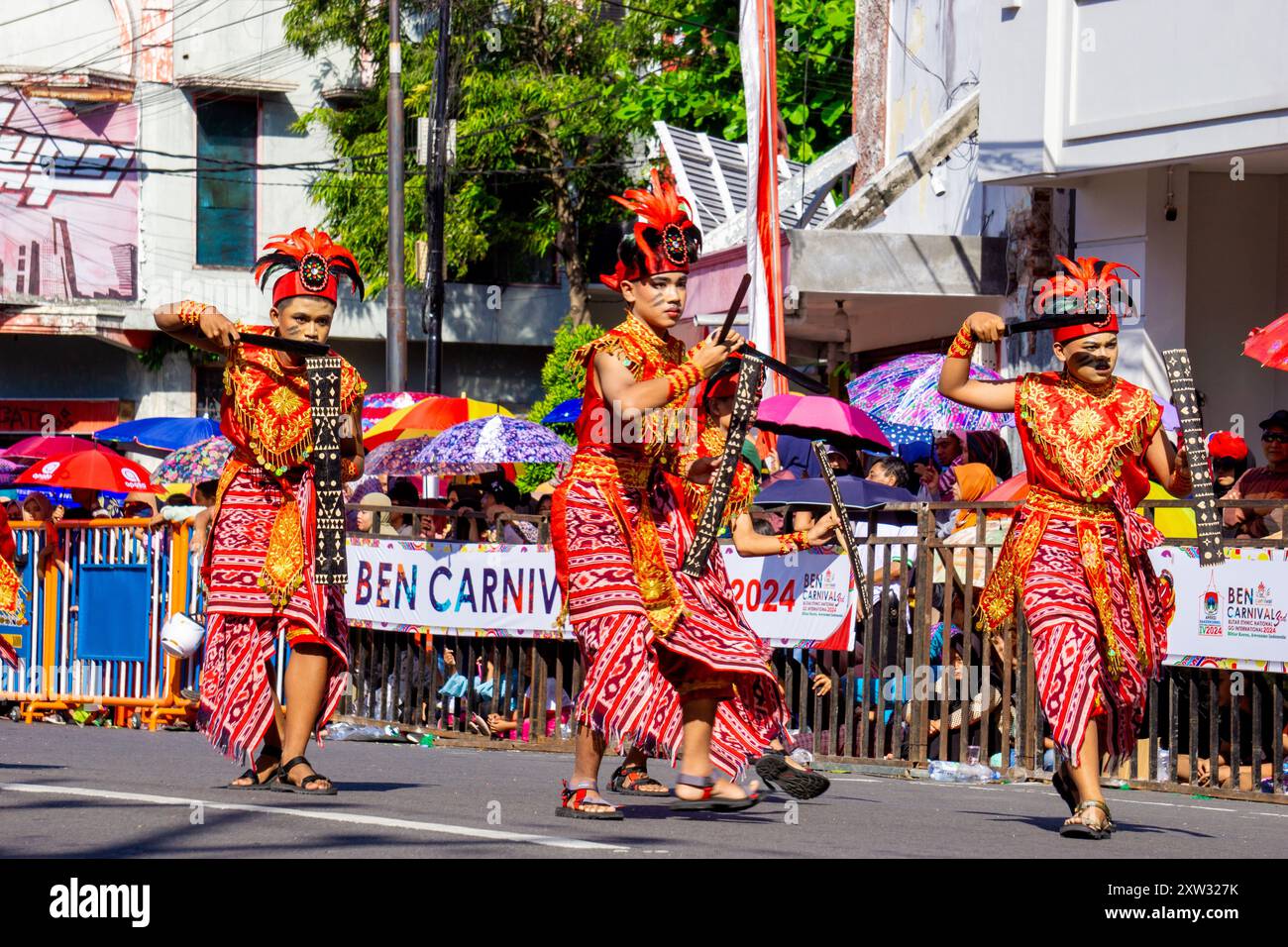 cakalele dance from Maluku on the 3rd BEN Carnival. Cakalele is a ...