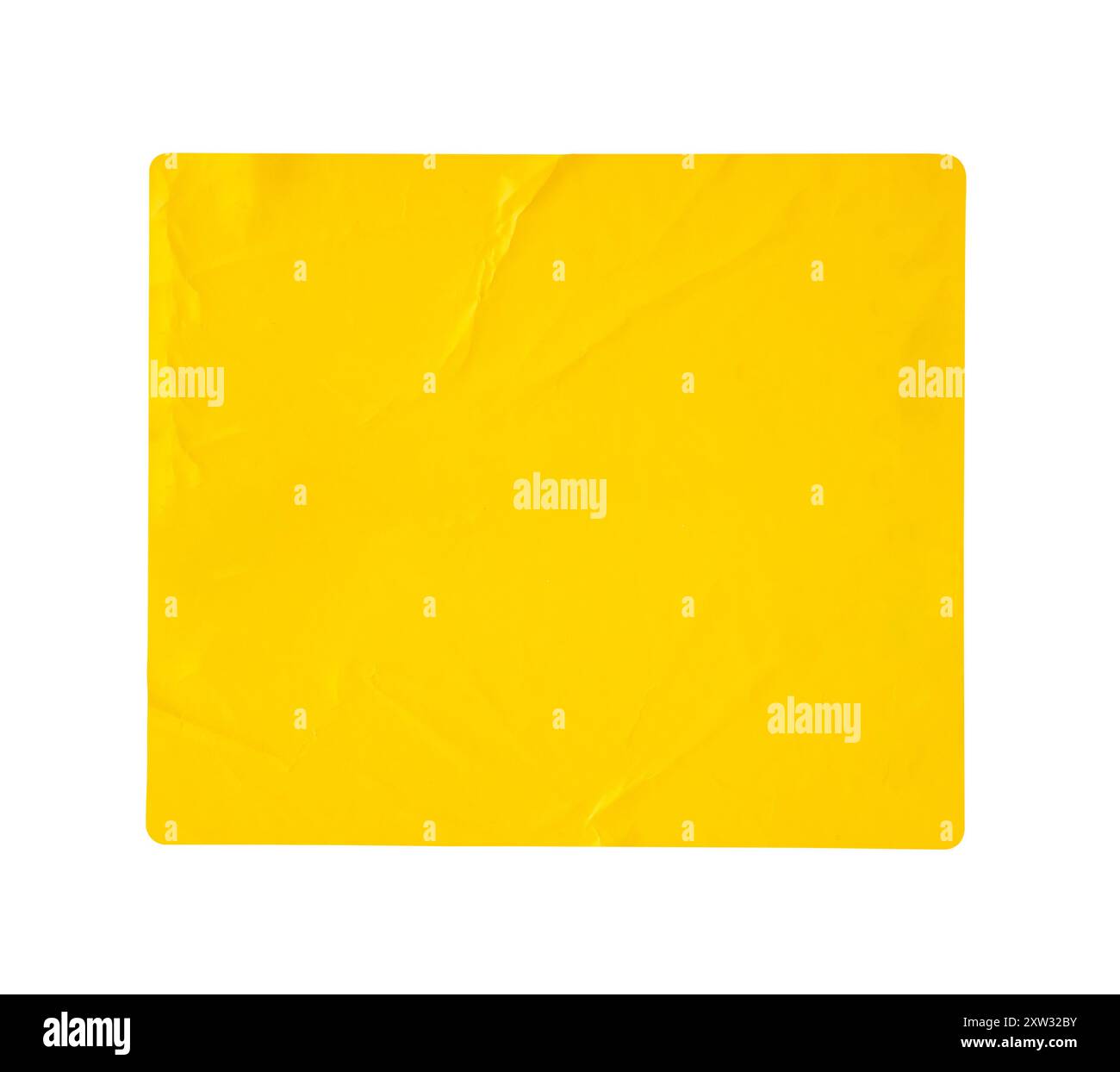 Blank yellow paper sticker label isolated on white background Stock ...