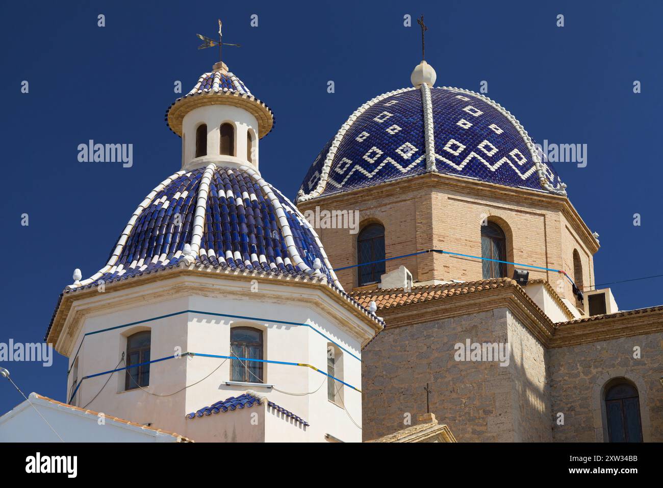 The Blue Domes of the Altea Church, Alicante, Spain Stock Photo - Alamy