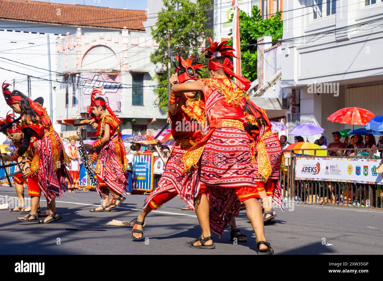 cakalele dance from Maluku on the 3rd BEN Carnival. Cakalele is a ...