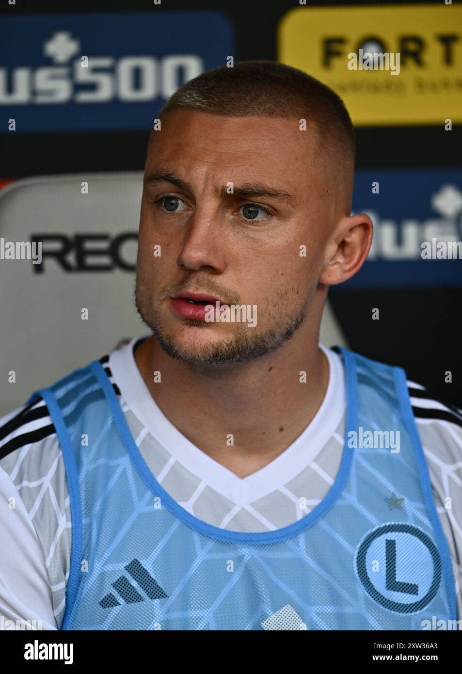 WARSAW, POLAND - AUGUST 15: Blaz Kramer of Legia Warsaw headshot, head ...