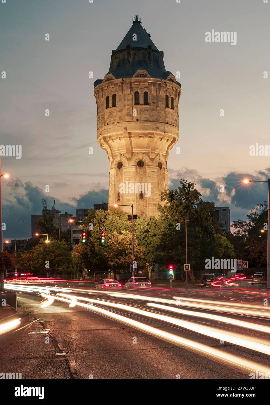 Grand watertower whati is the symbol of Ujpest district in Budapest ...