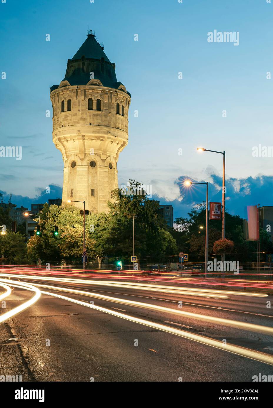 Grand watertower whati is the symbol of Ujpest district in Budapest ...