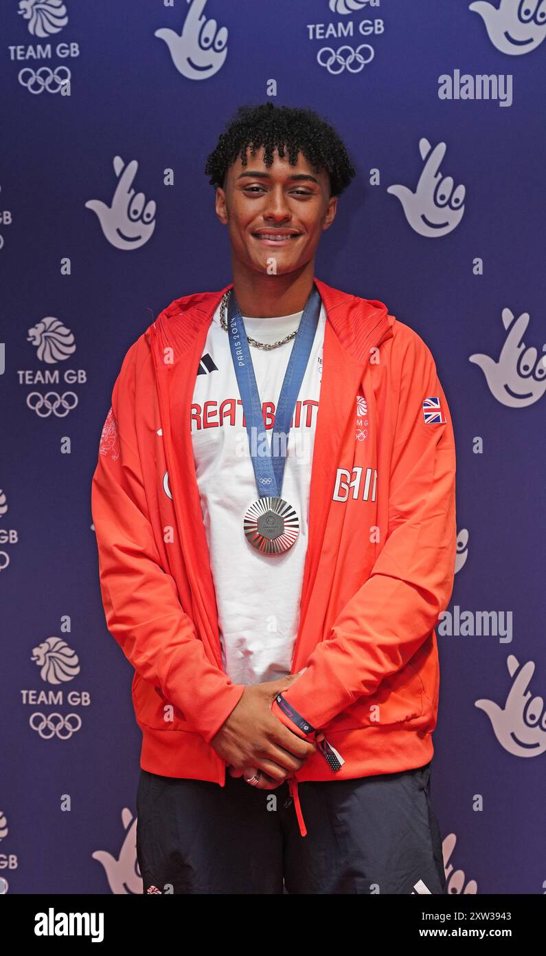 Caden Cunningham who won a silver medal in the men's +80kg at the Paris ...