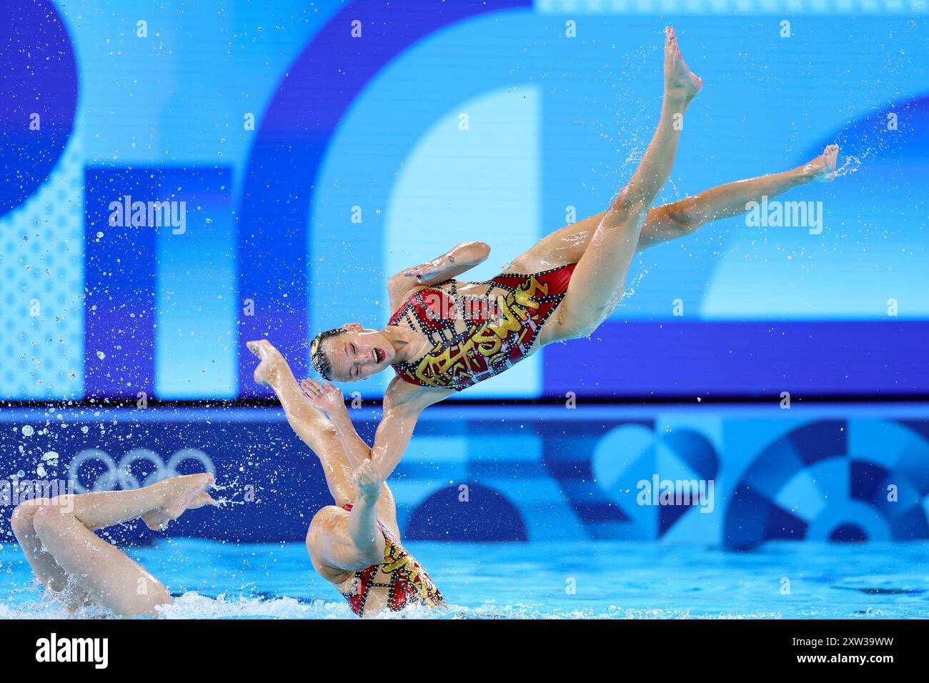 PARIS, FRANCE - AUGUST 07: Members of Team Canada compete in the Team ...
