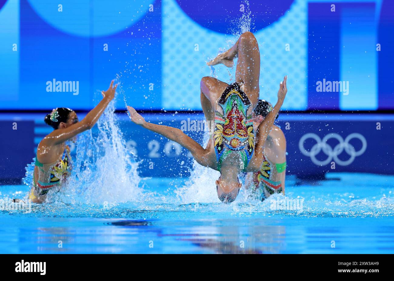 PARIS, FRANCE - AUGUST 07: Members of Team Egypt compete in the Team ...