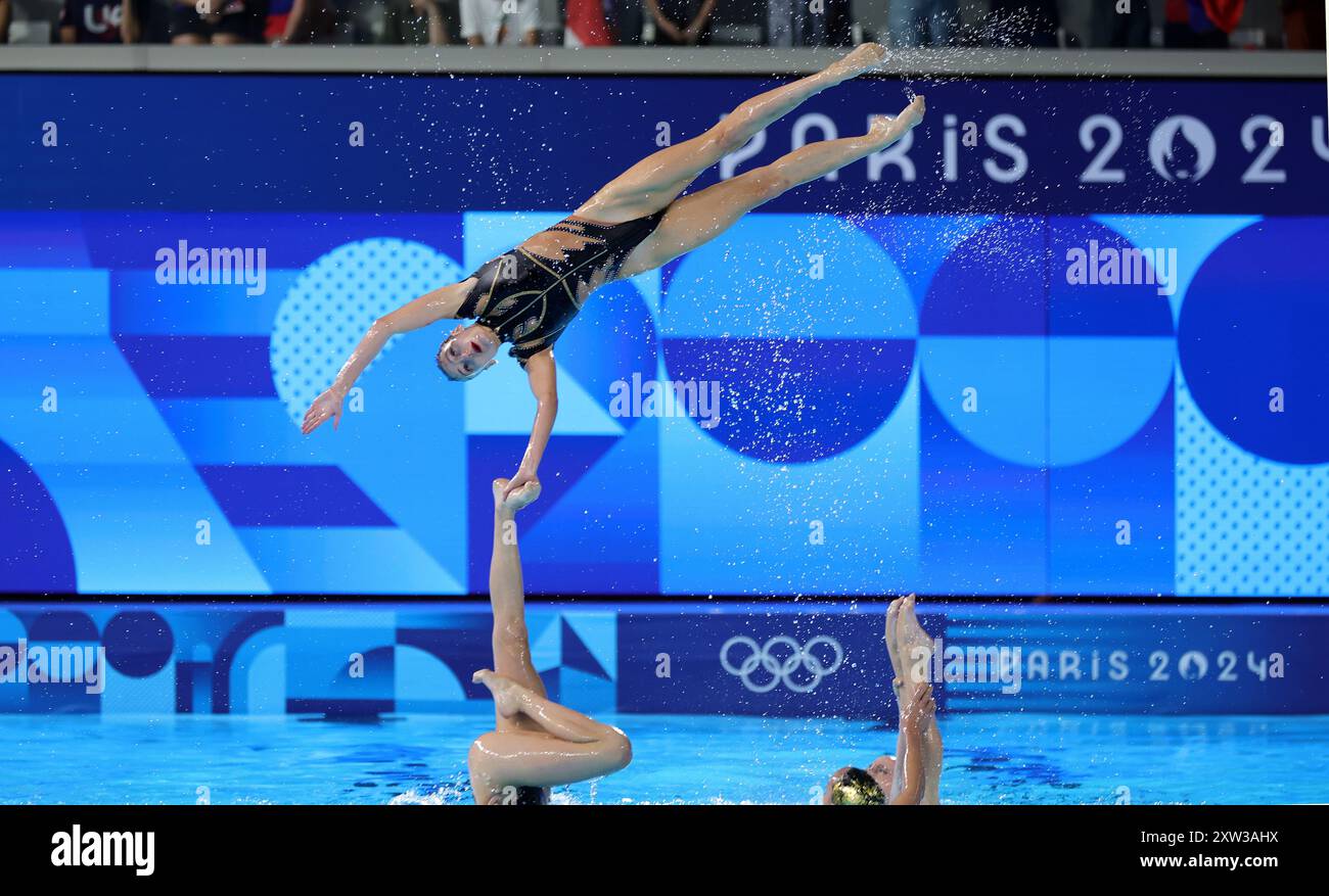 PARIS, FRANCE - AUGUST 07: Members of Team Spain compete in the Team ...