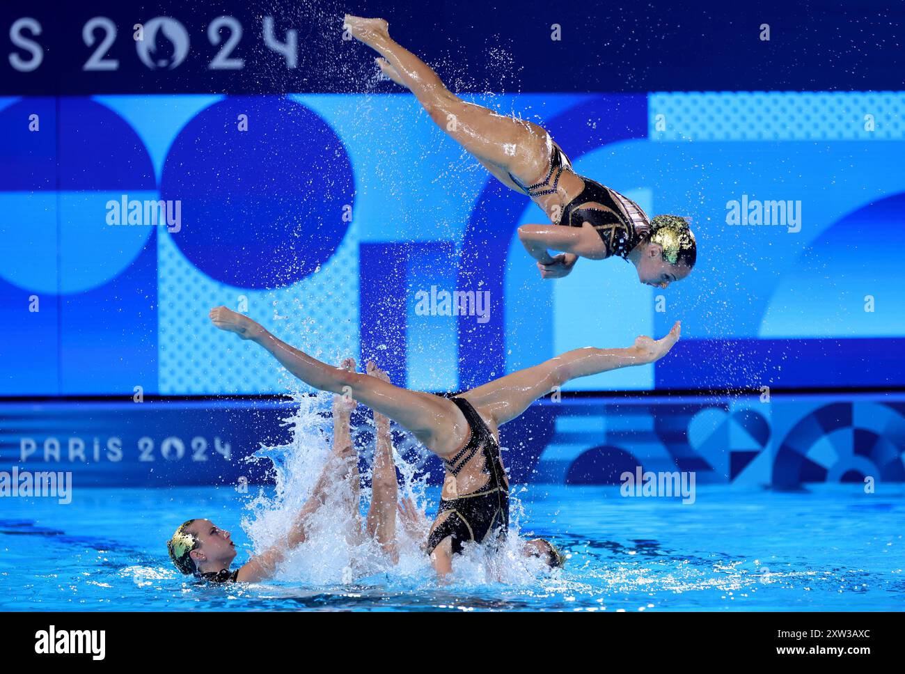 PARIS, FRANCE - AUGUST 07: Members of Team Spain compete in the Team ...