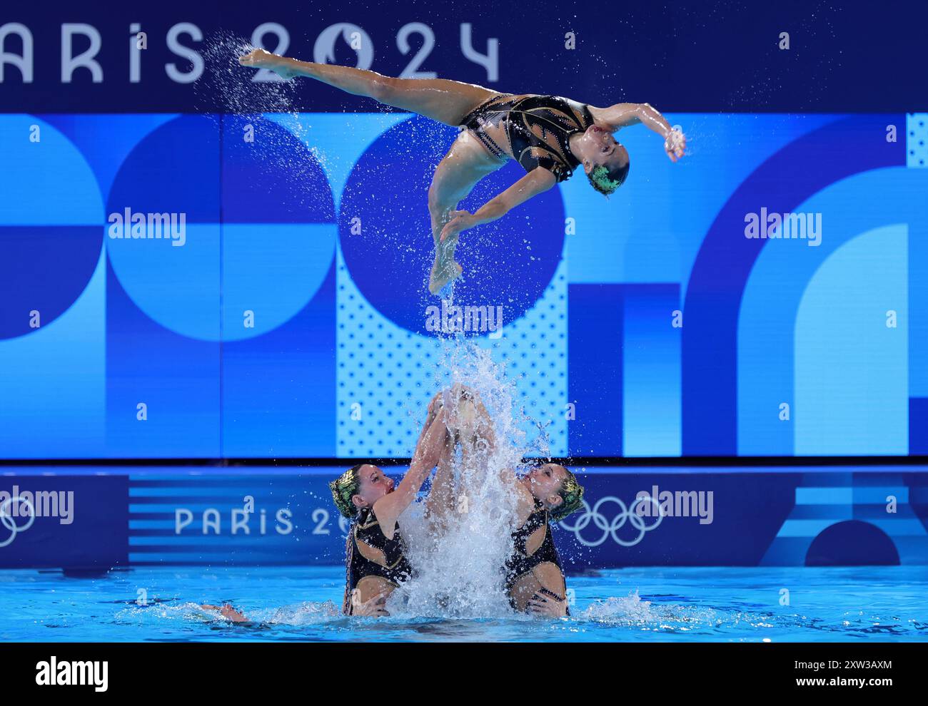 PARIS, FRANCE - AUGUST 07: Members of Team Spain compete in the Team ...