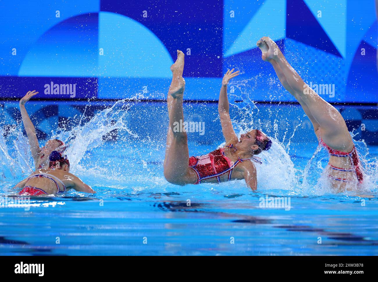 PARIS, FRANCE - AUGUST 07: Members of Team France compete in the Team ...