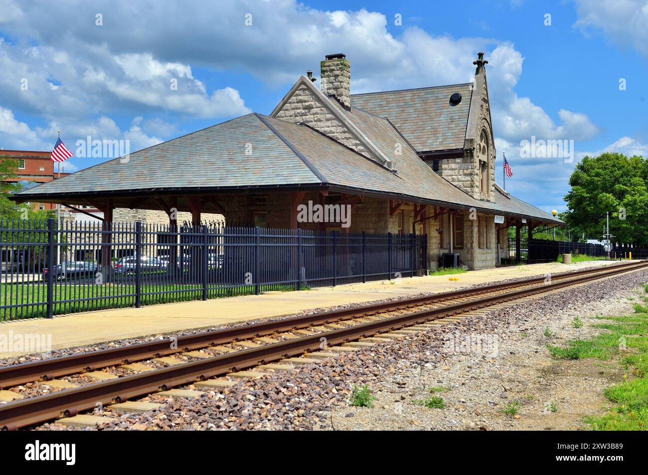 Dwight, Illinois, USA. The Amtrak Station in Dwight, Illinois serving ...