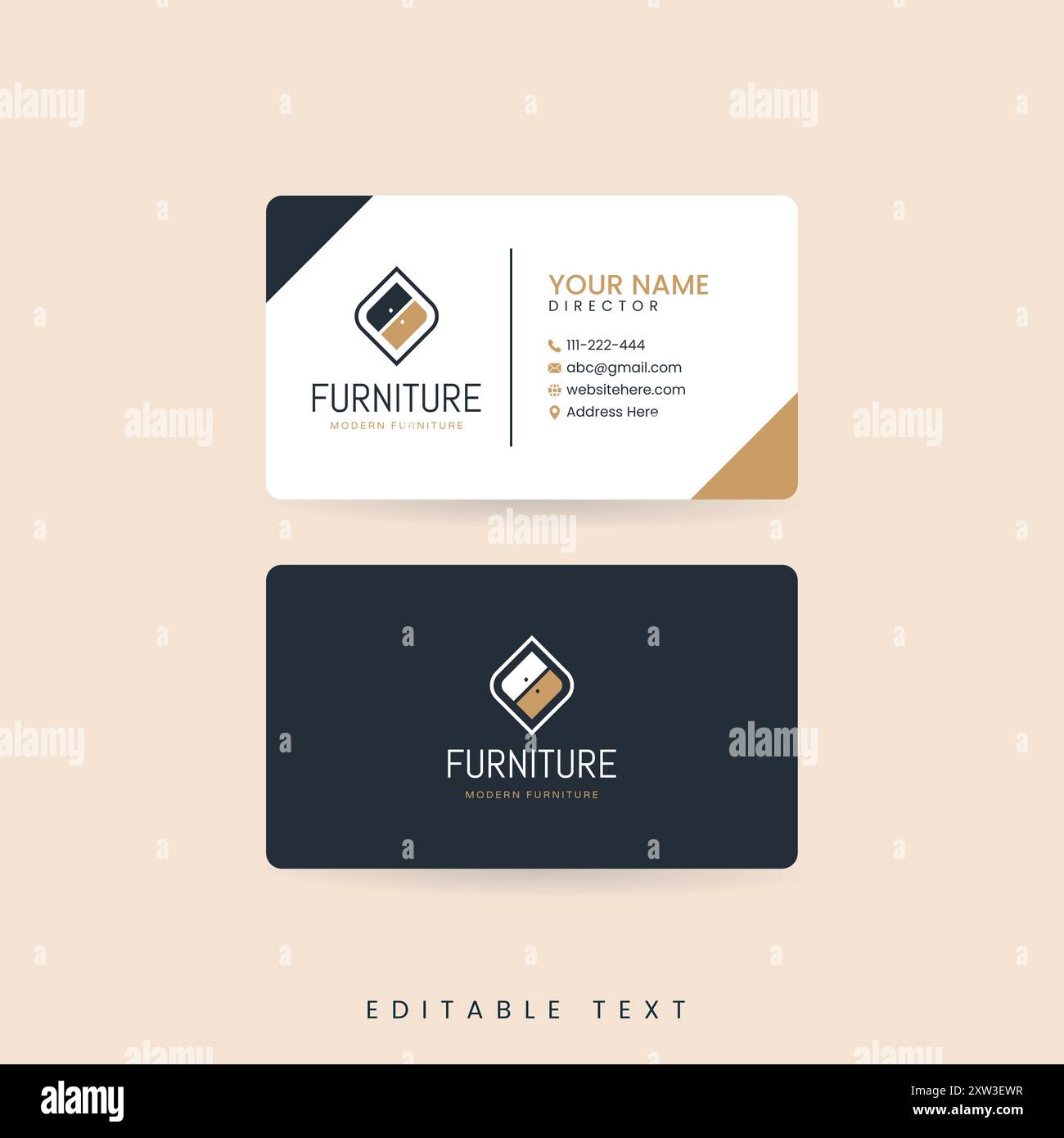 Minimalist Furniture Business Card Template Stock Vector Image & Art ...