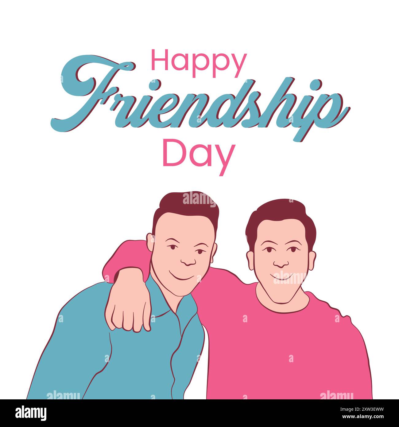 Happy friendship day hand drawn Stock Vector Images - Alamy