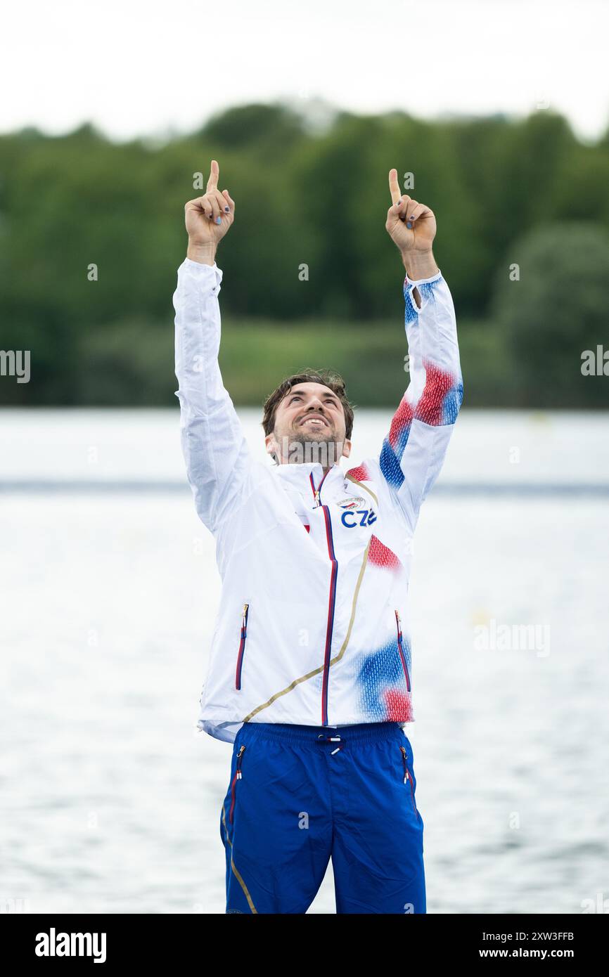 FUKSA Martin (Tschechien) jubelt bei der Siegerehrung ueber den Sieg ...
