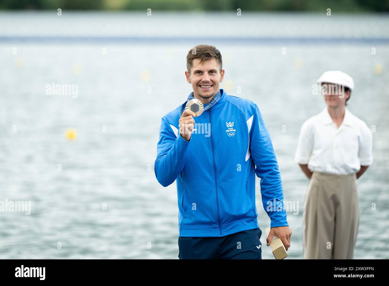TARNOVSCHI Serghei (Republik Moldau) jubelt bei der Siegerehrung ueber ...