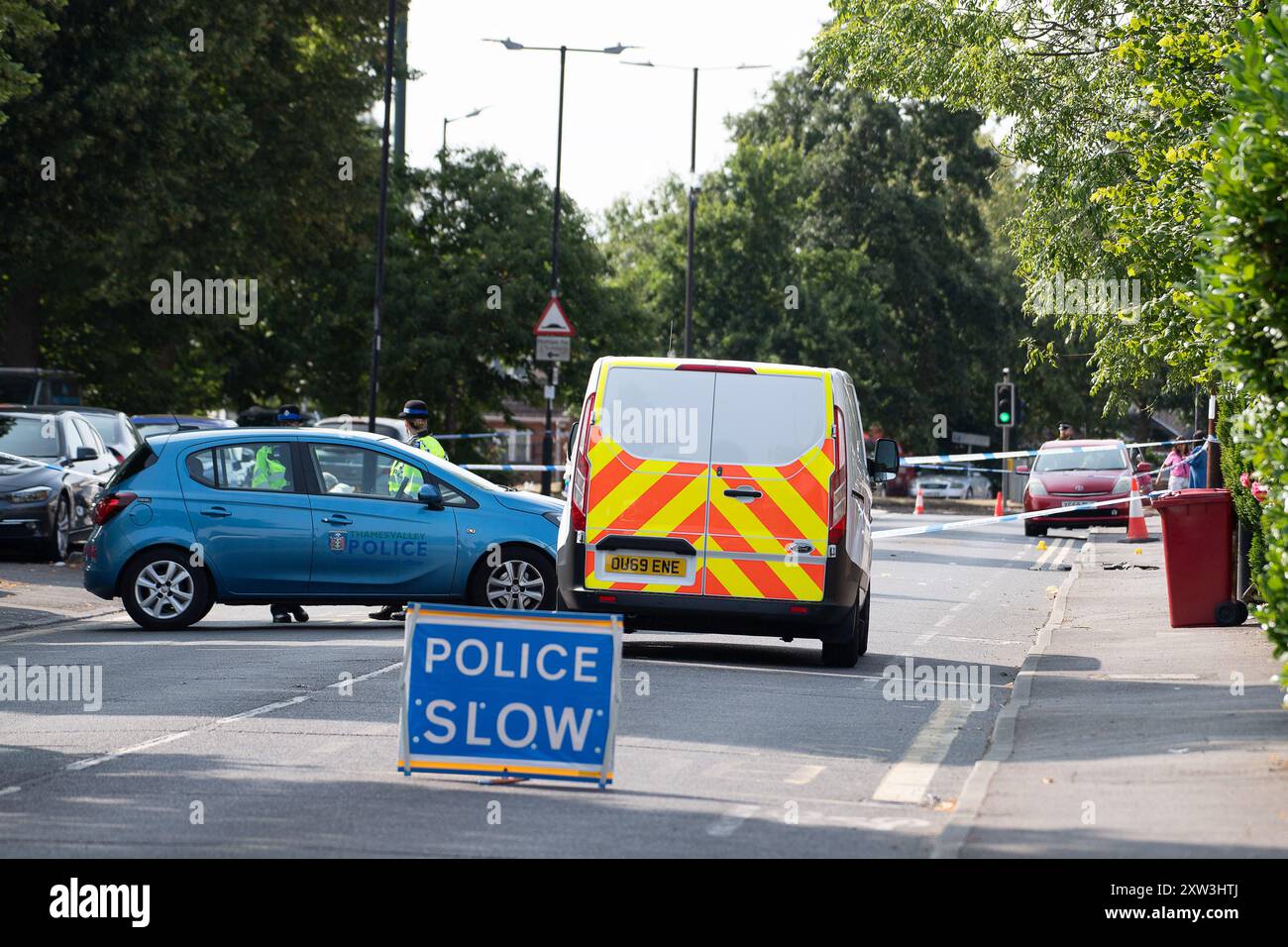 Slough, UK. 17th August, 2024. Part of Northern Road in Slough ...