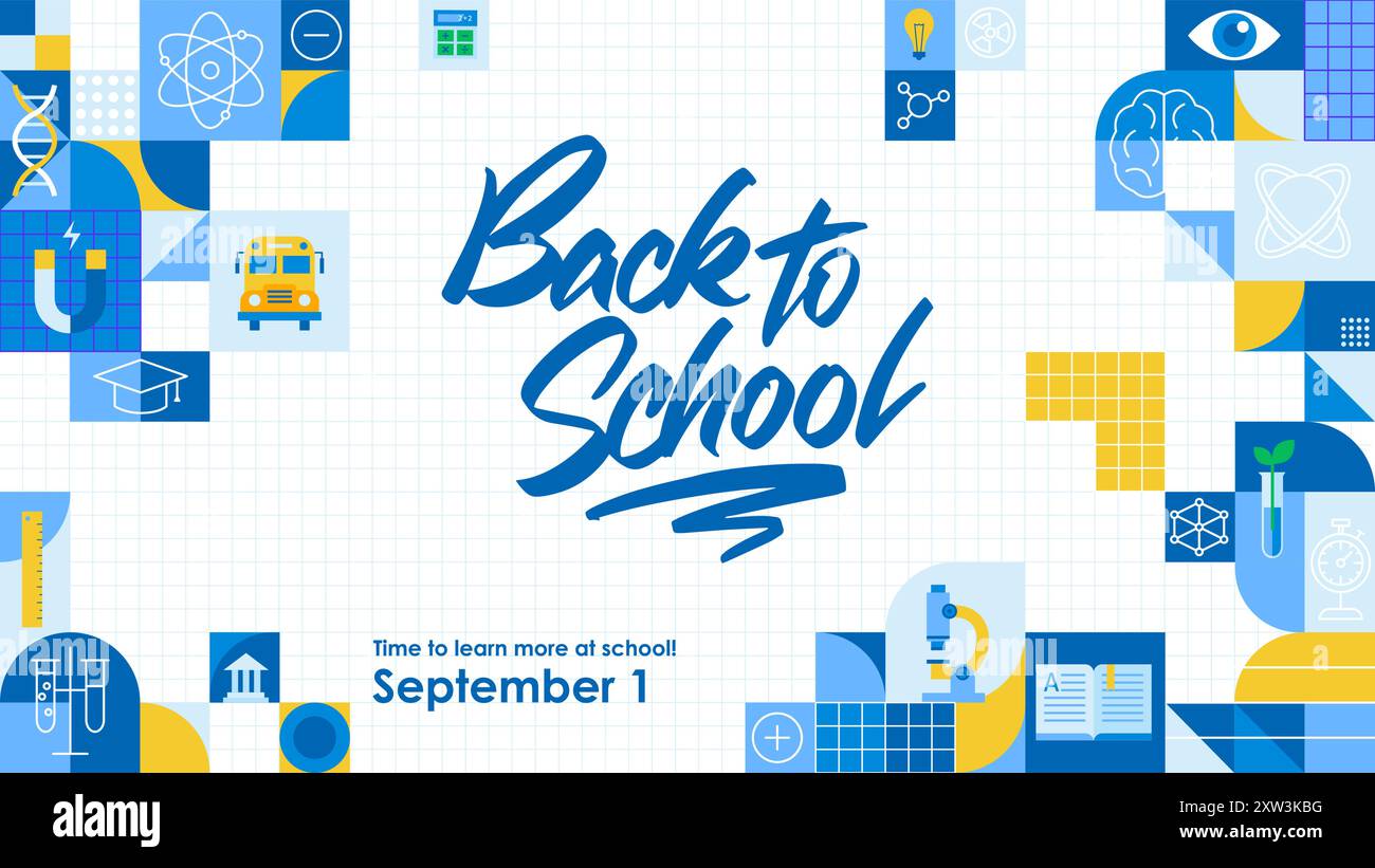 School flat design circle Stock Vector Images - Alamy