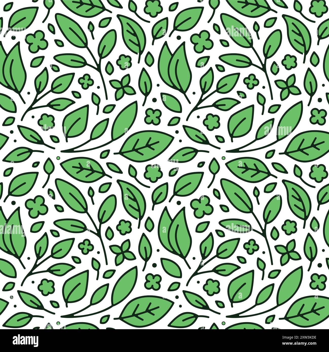 Hand drawn leaf pattern Cut Out Stock Images & Pictures - Alamy