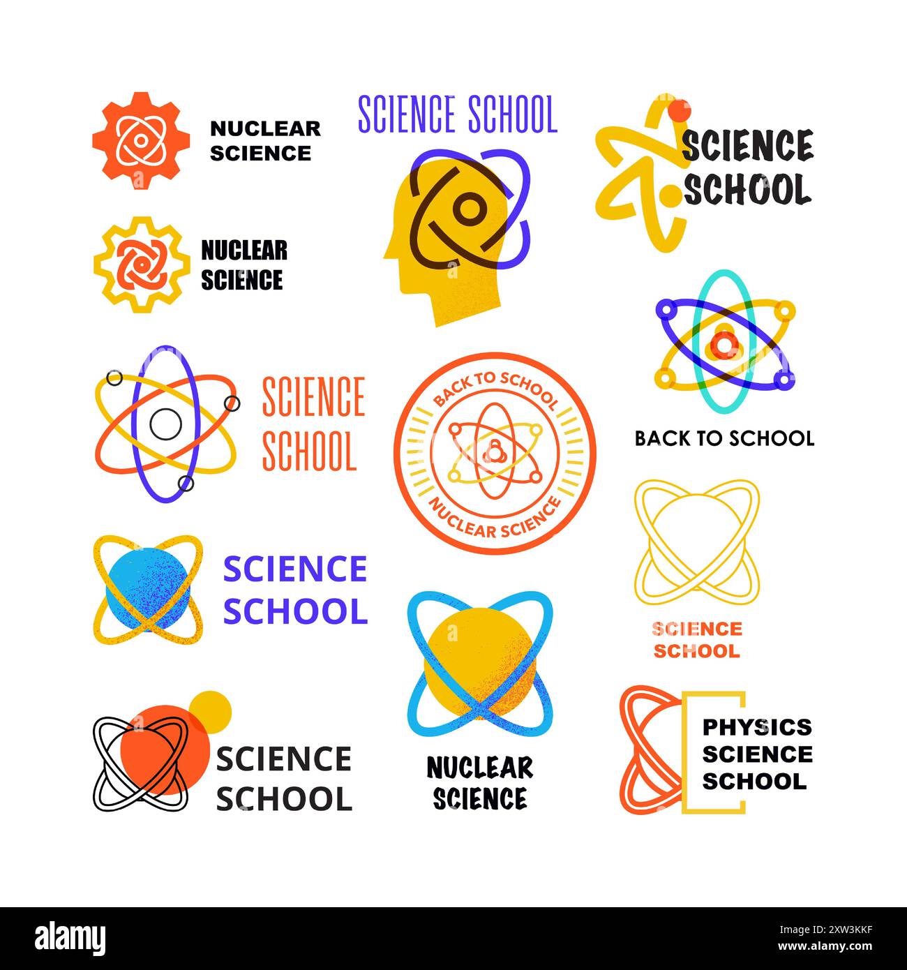 Nuclear Science School Label Set Stock Vector Image & Art - Alamy