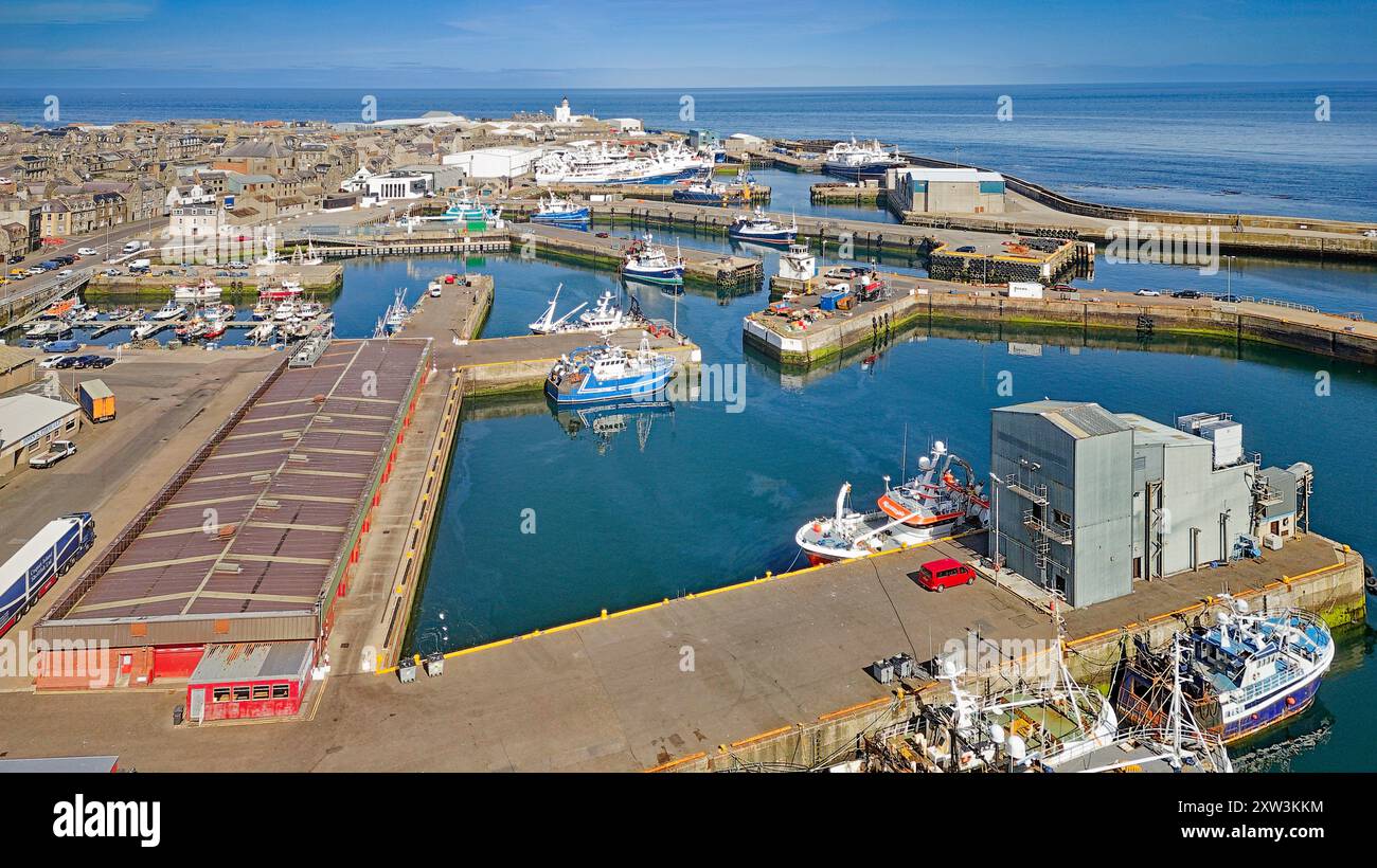 Fraserburgh Harbour Aberdeenshire Scotland Faithlie Basin and jetty the ...