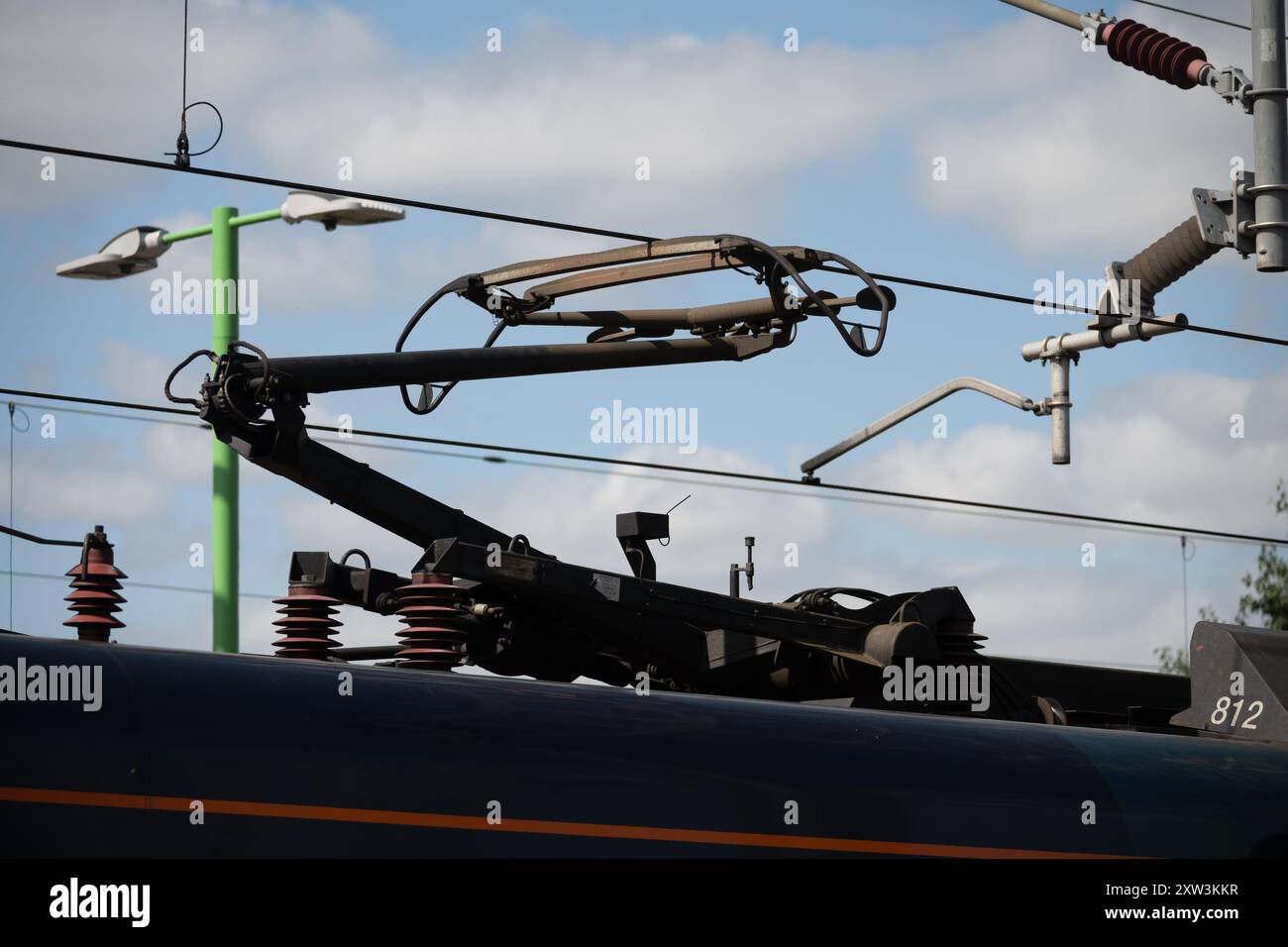 A pantograph on a Pendolino electric train, UK Stock Photo - Alamy
