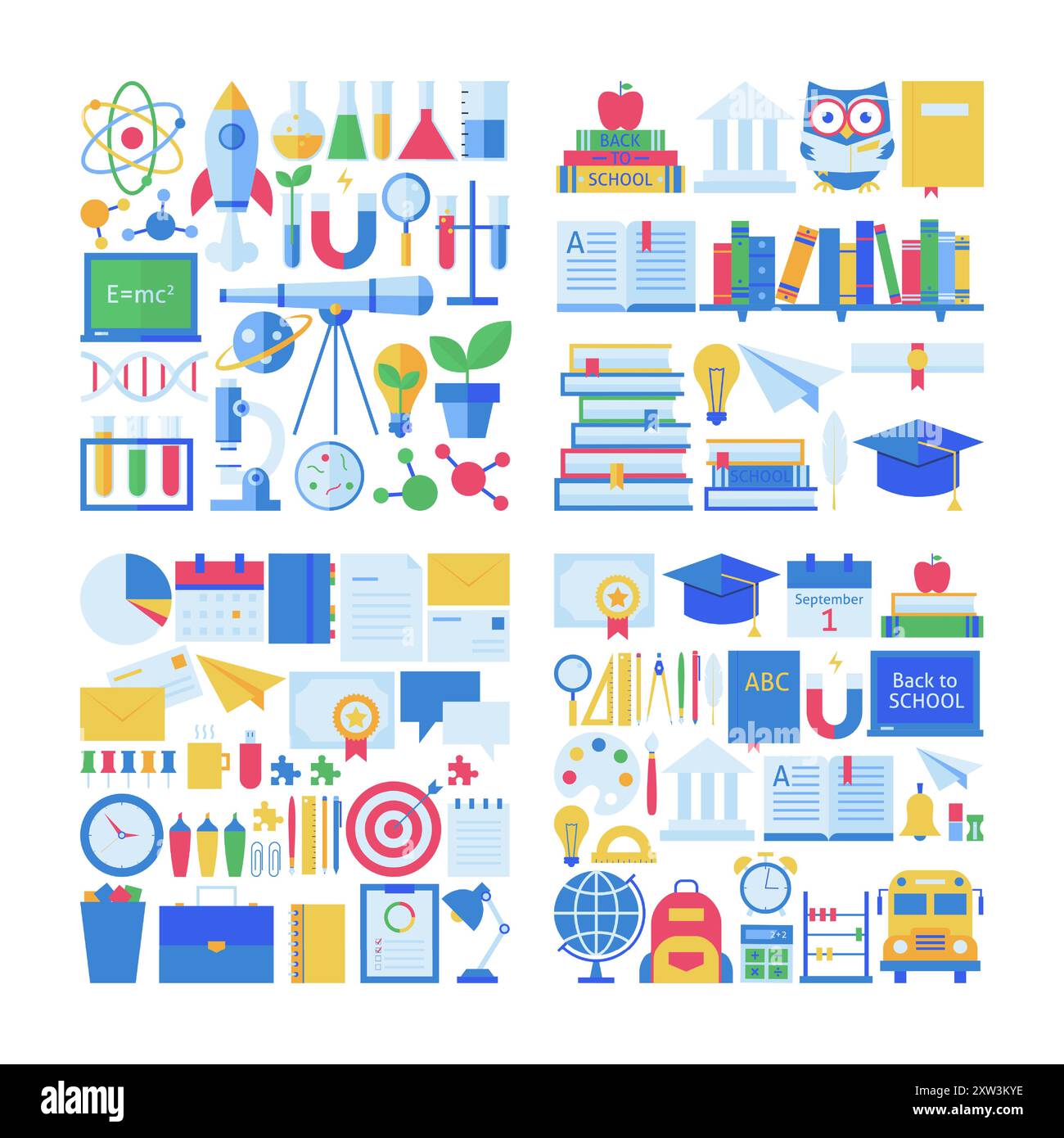 Science School Big Object Set Stock Vector Image And Art Alamy