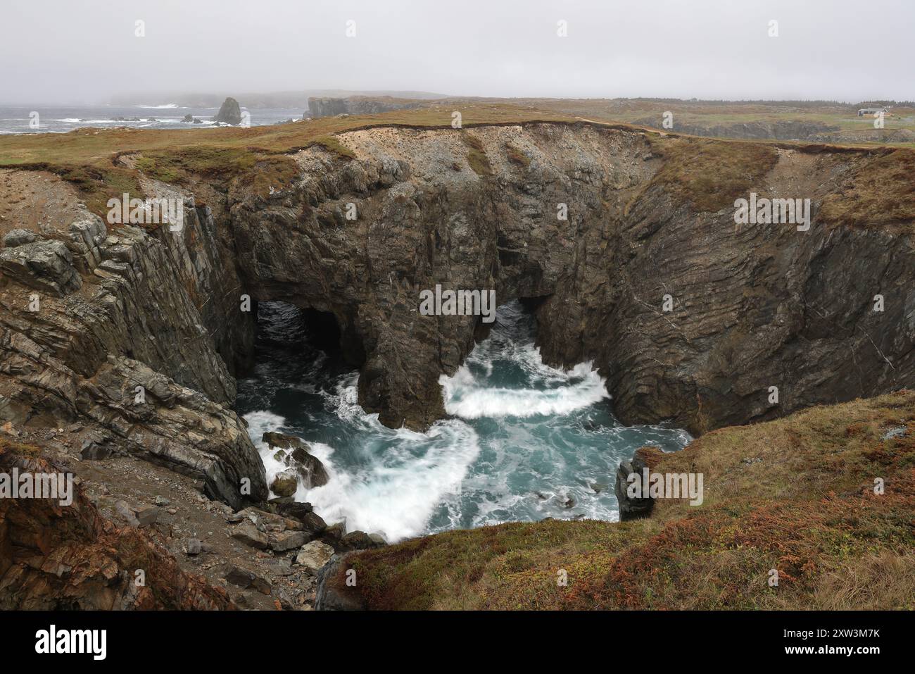 Sea caves and arches at Dungeon Provincial Park near Bonavista ...