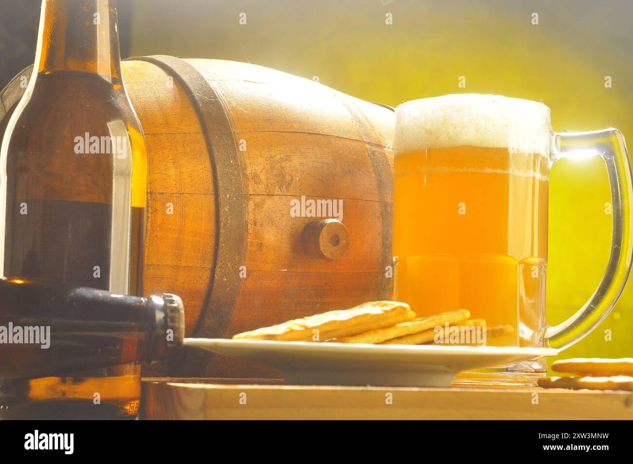Mug beer on barrel hi-res stock photography and images - Alamy