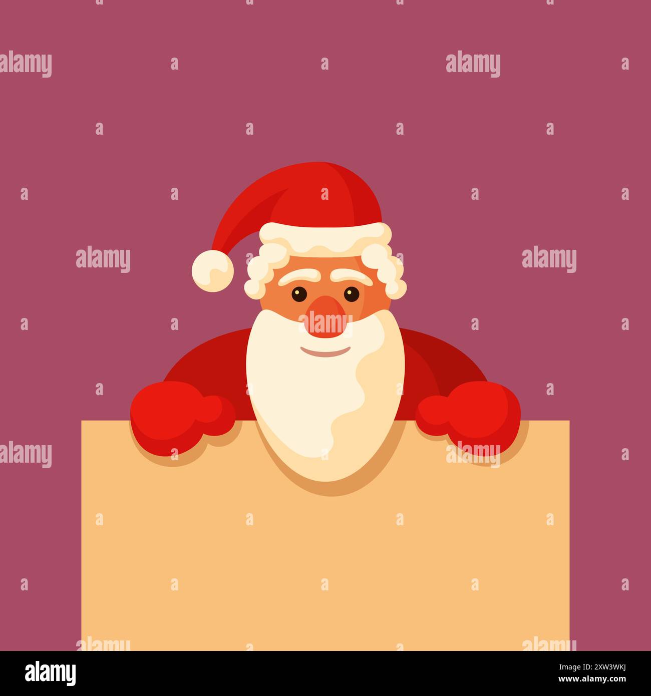 Santa Claus holding blank board with empty space for text Stock Vector ...